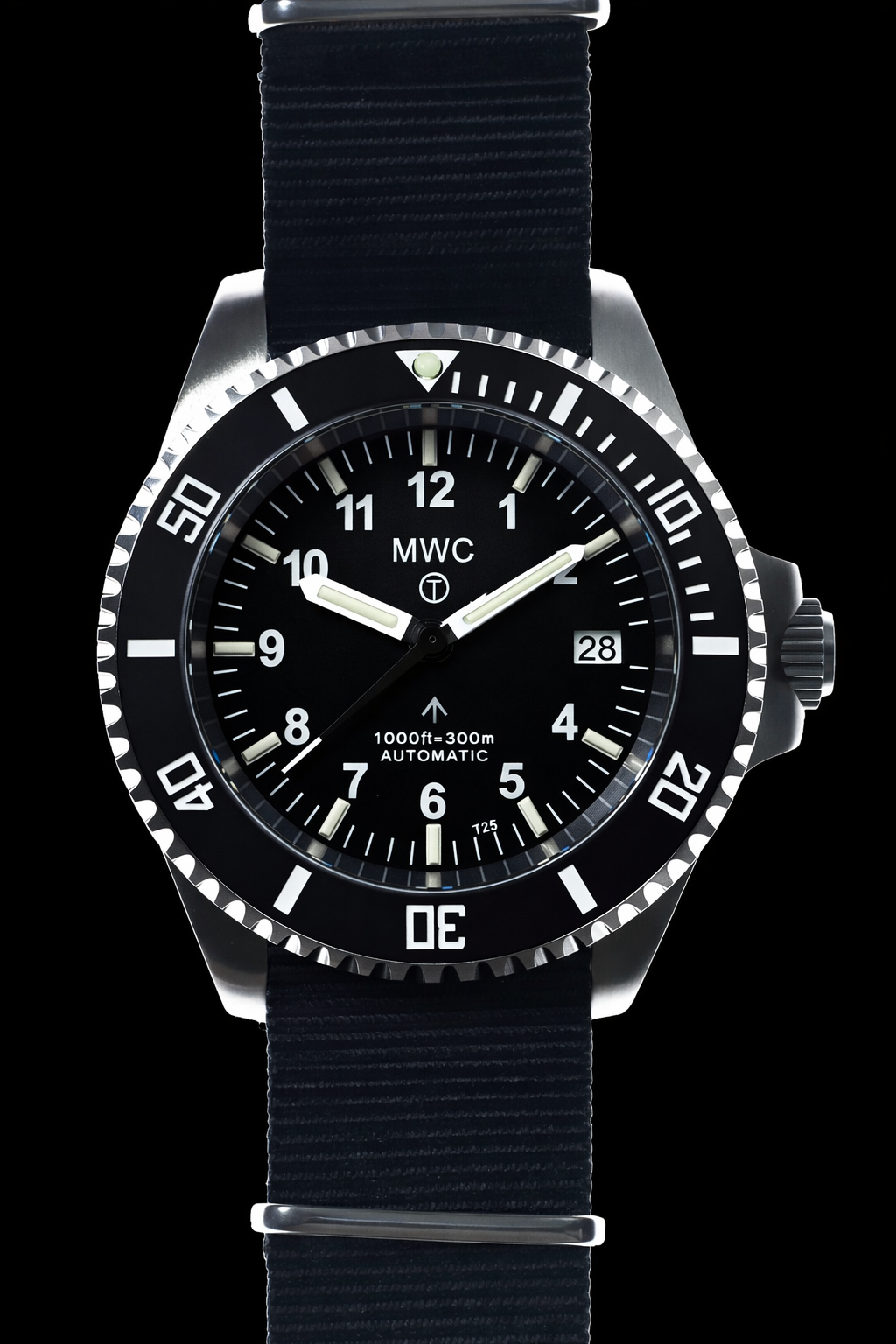 MWC 24 Jewel 300m Automatic Military Divers Watch with Tritium GTLS Tu