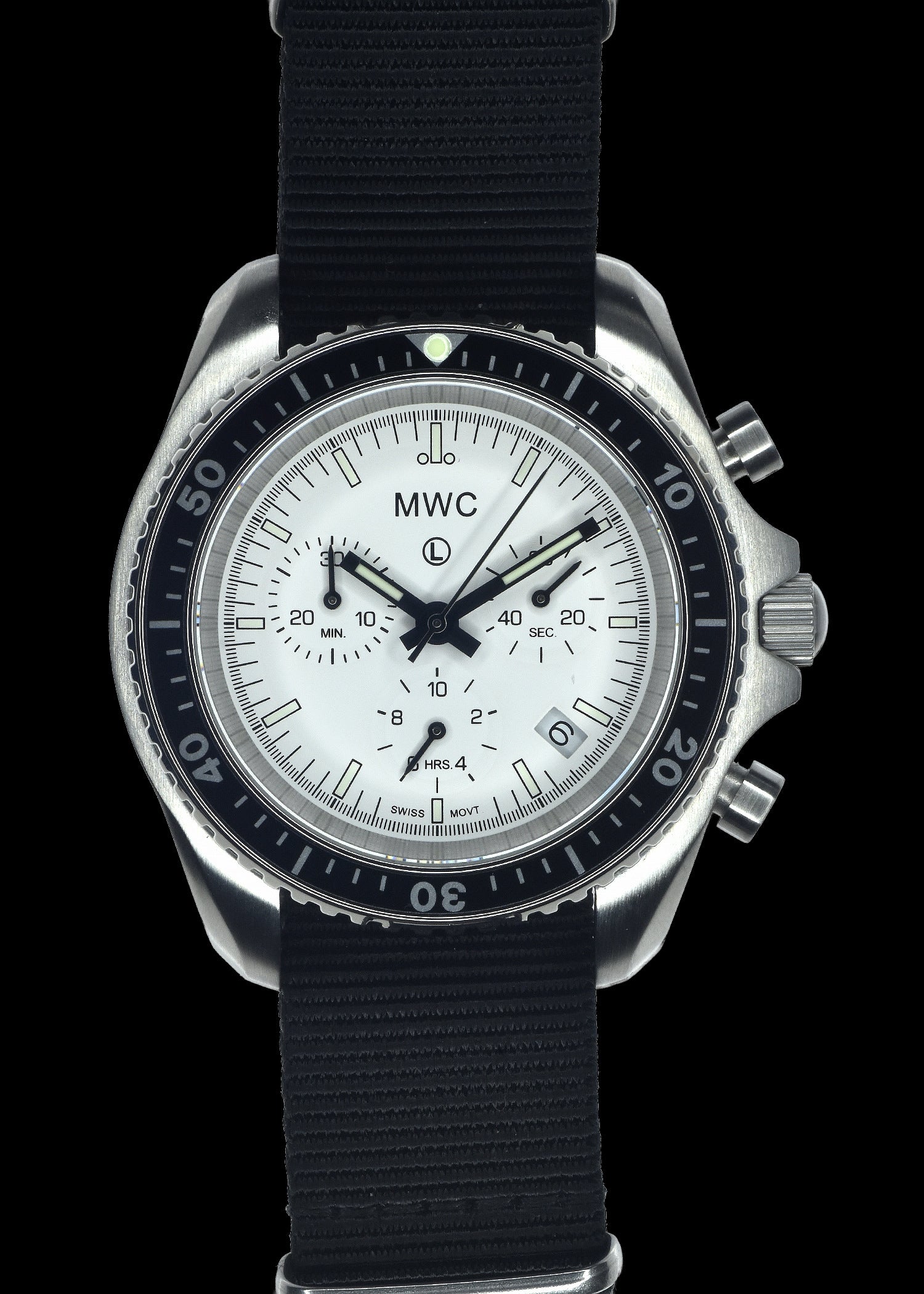 MWC NATO Pattern Stainless Steel Military Pilots Chronograph with Sapp